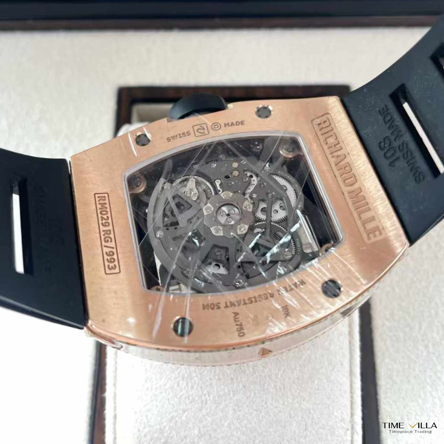 Đồng Hồ RM029 Rose Gold Full Factory Diamond
